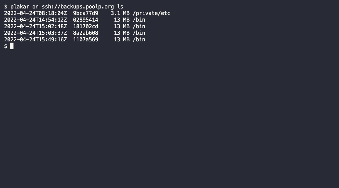 April 2022: plakar.io, plakar refactor and ssh support · poolp.org